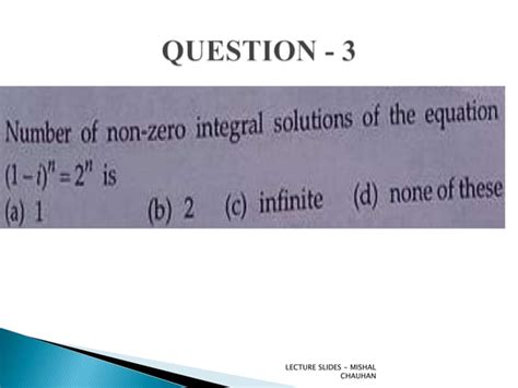 Extra Practice Problems Complex Numbers Class Xi Module 3 Ppt