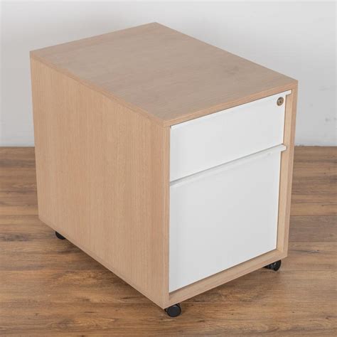 Narbutas Nova Oakwhite 2 Drawer Under Desk Pedestal