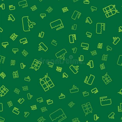 Set Line Swimmer Aqualung And Diving Board Or Springboard On Seamless