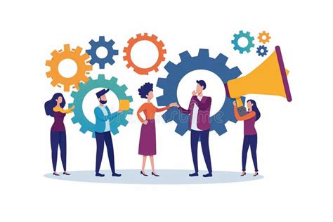 Teamwork Cogs People Stock Illustrations 872 Teamwork Cogs People