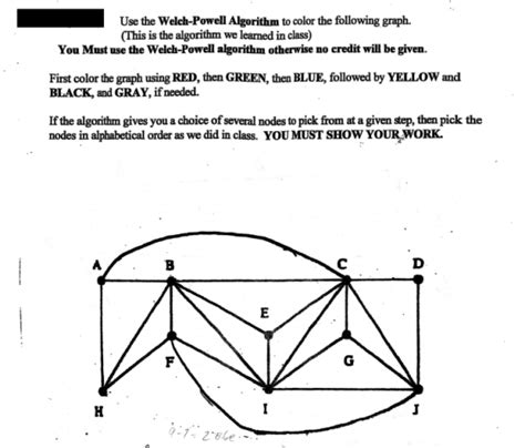 use the welch powell algorithm to color the following graph first
