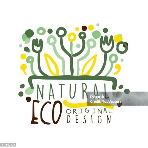 천연 에코 레이블 그래픽 템플릿입니다 건강 한 라이프 스타일 수 제 제품 유기농 식품 메뉴 손 그려진된 벡터 일러스트 레이 션 0명에 대한 스톡 벡터 아트 및 기타 이미지