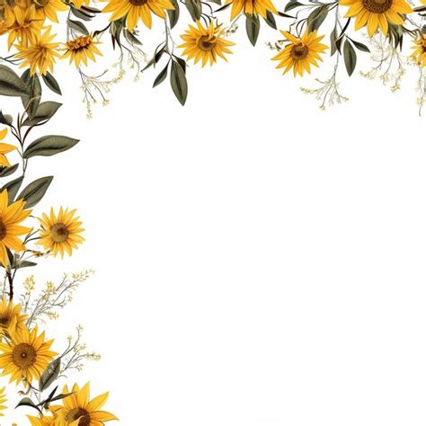 Premium AI Image Sunflower Border To Help You Live A More Fulfilling Life