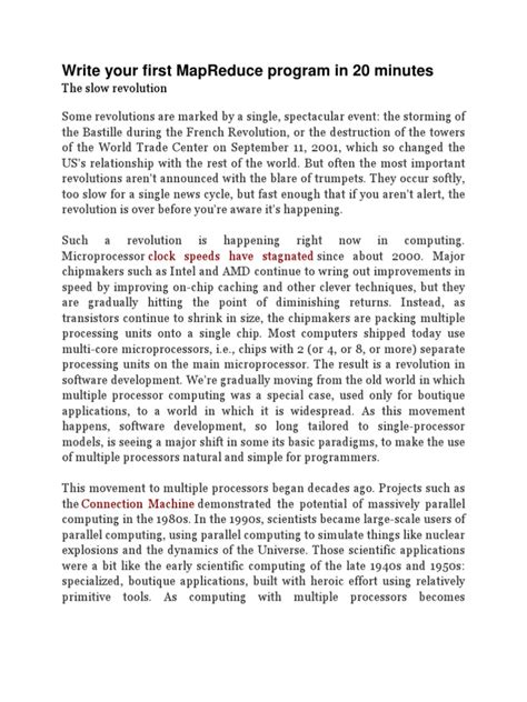 Write Your First Mapreduce Program In 20 Minutes Pdf Map Reduce