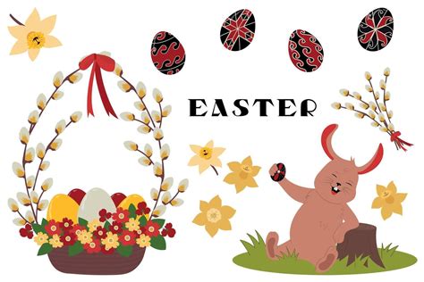 Easter Elements Set 54607180 Vector Art At Vecteezy