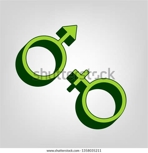 Sex Symbol Sign Vector Yellow Green Stock Vector Royalty Free Shutterstock