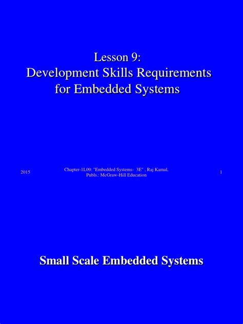 Development Skills Requirements For Embedded Systems Lesson 9 Pdf