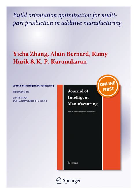 Pdf Build Orientation Optimization For Multi Part Production In