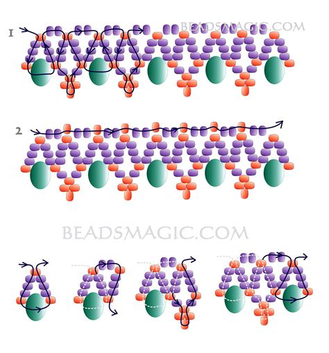 Free Pattern For Beaded Necklace May Beads Magic