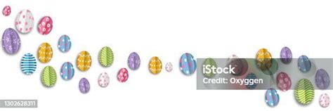 흰색 배경에 고립 된 부활절 달걀 벡터 그림입니다 해피 부활절 날 테두리 또는 프레임 디자인을위한 종이 컷 장식 개념에 대한 스톡 벡터 아트 및 기타 이미지 Istock