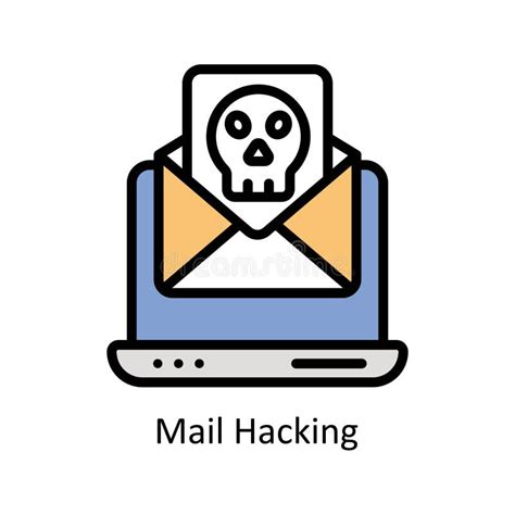 Mail Hacking Vector Filled Outline Icon Style Illustration Eps 10 File Stock Vector