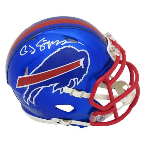 O J Simpson Signed Bills Flash Alternate Speed Mini Helmet Schwartz