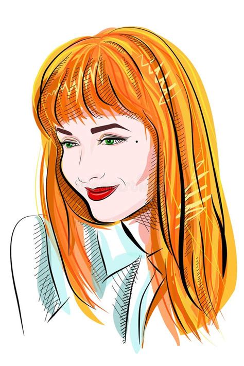 Beautiful Redhead Green Eyes Stock Illustrations 146 Beautiful