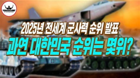 2025 전세계 군사력 순위 발표 Youtube