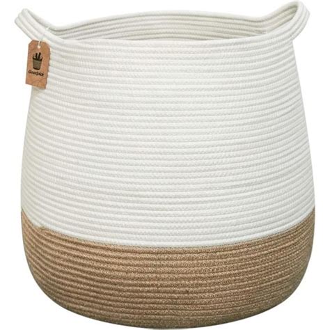 LIWI Panier à linge en corde de coton 735 Cdiscount Maison