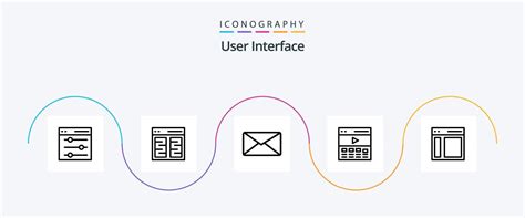 User Interface Line 5 Icon Pack Including Interface Header Interface