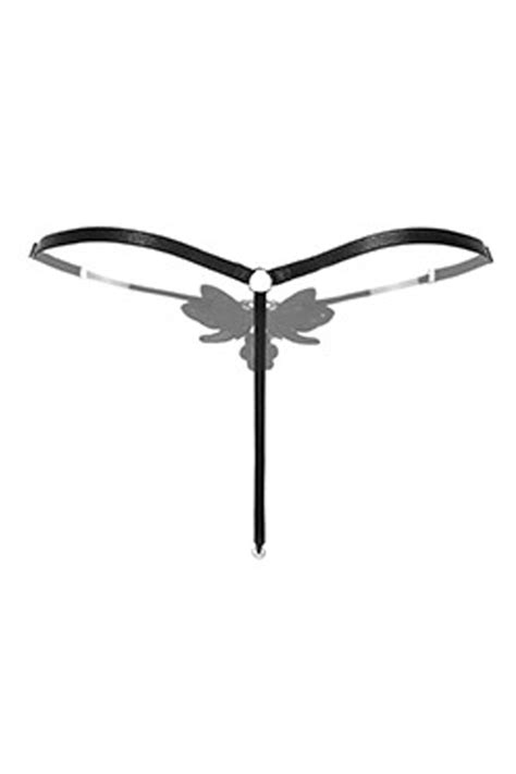Chiloti Sexy Tanga Decupati Accesorizati Cu Margele Lh2146