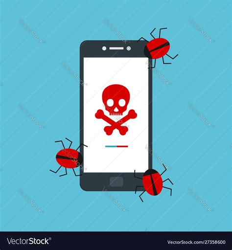 Smartphone Virus Malware Trojan Notification Vector Image