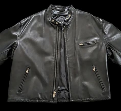 Schott Nyc Classic Racer Leather Motorcycle Jacket Style 141 Size 54
