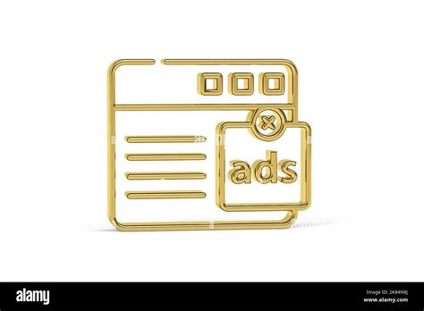 Golden 3d Popup Con Isolated On White Background 3d Render Stock