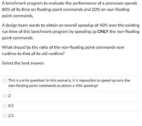 Solved A Benchmark Program To Evaluate The Performance Of A Chegg Com
