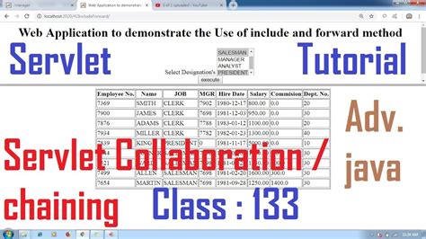 133 Servlet Chaining Java Web Application To Demonstrate Use Include