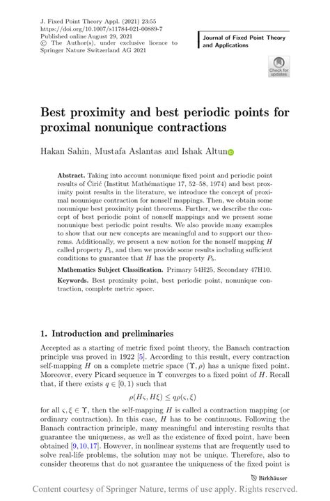 Best Proximity And Best Periodic Points For Proximal Nonunique Contractions Request Pdf