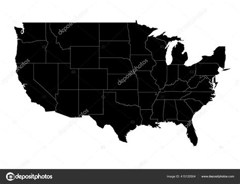Usa Map Stock Vector Illustration Stock Vector By ©vovkalona 415120504