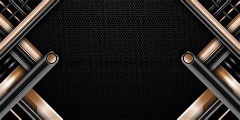 게이머와 스트리머를 위한 육각형 메쉬 패턴 배경이 있는 메탈릭 블랙과 골드 테마 게임 Gui 배너 A형 입간판에 대한 스톡 벡터 아트 및 기타 이미지 Istock