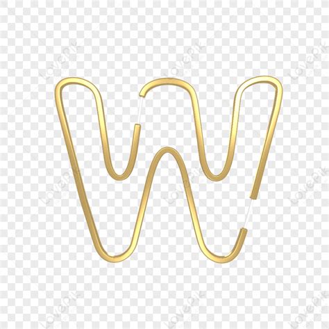 英文字母w金色藝術字c4d模型c4d圖案素材免費下載，可愛卡通圖片，尺寸1000 × 1000px Lovepik
