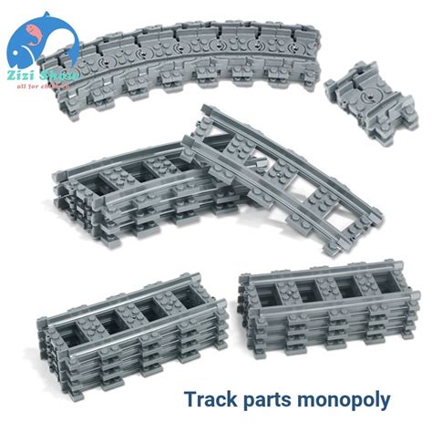 [zizi Show] Đường Ray Xe Lửa Phần Cong Thẳng Moc Lego Sở Thích Phải Có 53400 Rc Đường Cong Theo