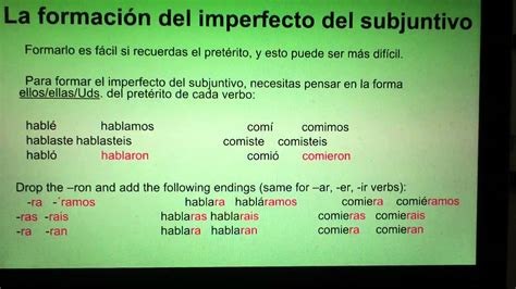 Formación Uso Del Imperfecto Del Subjuntivo Youtube