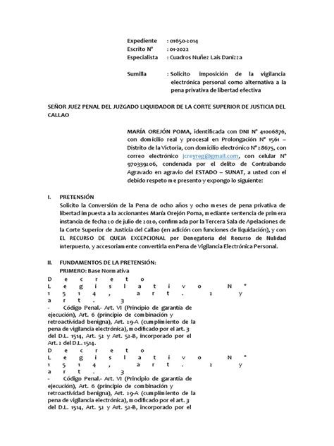 Solicitud De Conversion De Pena Pdf