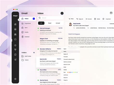 Email UI Design Behance
