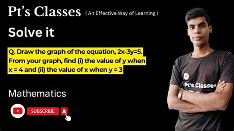 ‎ Ptsclasses Q Draw The Graph Of The Equation 2x 3y 5 From Your