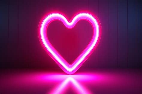 Vifulin Neon Heart Lights Pink Premium Ai Generated Image