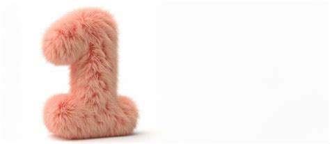 Premium Photo Fluffy Pastel Pink Or Peach Fuzz Number One A White