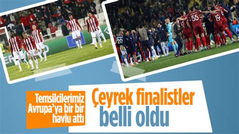UEFA Avrupa ve Konferans Ligi nde çeyrek finale kalan takımlar belli oldu