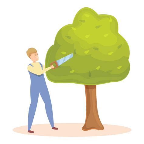 Hand Saw Tree Trimming Icon Cartoon Vector Garden Hedge Vector Art At Vecteezy