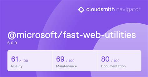 Microsoft Fast Web Utilities 6 0 0 Npm Package Quality Cloudsmith Navigator