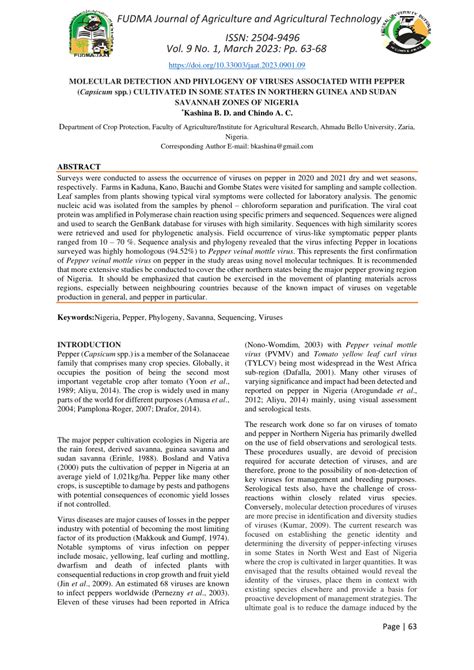 Pdf Molecular Detection And Phylogeny Of Viruses Associated With