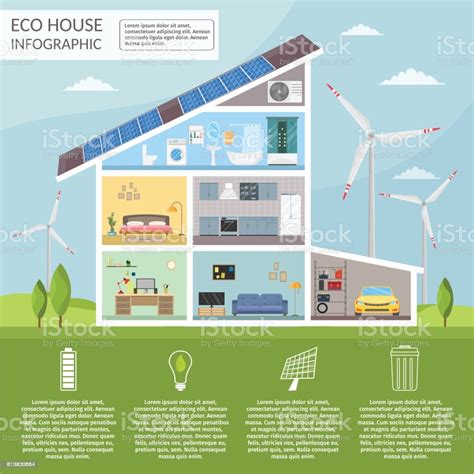 스마트 홈 개념 Infographic 개념 기술 시스템 에어컨 및 보안 조명 화재 경보 세트 벡터 홈오토메이션에 대한 스톡 벡터