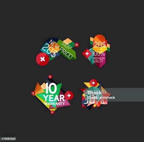 Sekumpulan Label Stiker Spanduk Lencana Dan Elemen Untuk Dijual