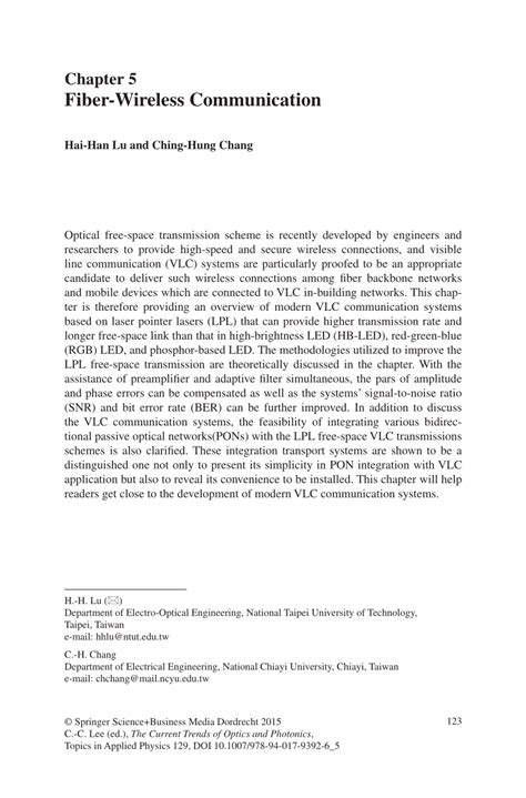 PDF Fiber Wireless Communication