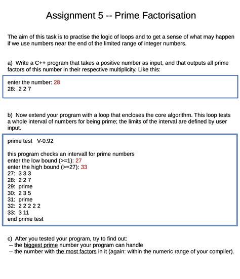 Solved Assignment 5 Prime Factorisation The Aim Of This