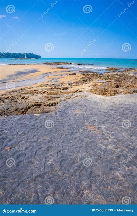 Black Sand Beach On Nang Thong Beach In Khaolak Stock Image Image Of