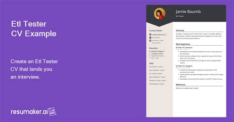 Etl Tester Cv Example For 2024