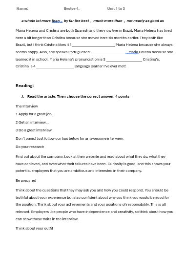 Evolve 4 Sample Tests Eltbooktests