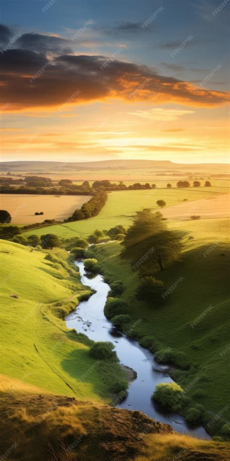 Premium Photo Golden Light Capturing The Beauty Of An English