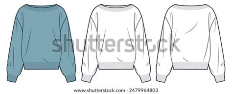 Sweater Technical Fashion Illustration Sweatshirt Fashion Stock Vector